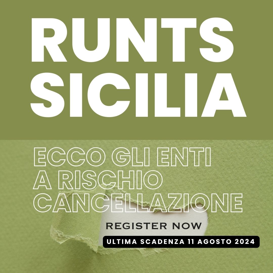 RUNTS Sicilia. Inizia il procedimento di cancellazione per gli enti ...